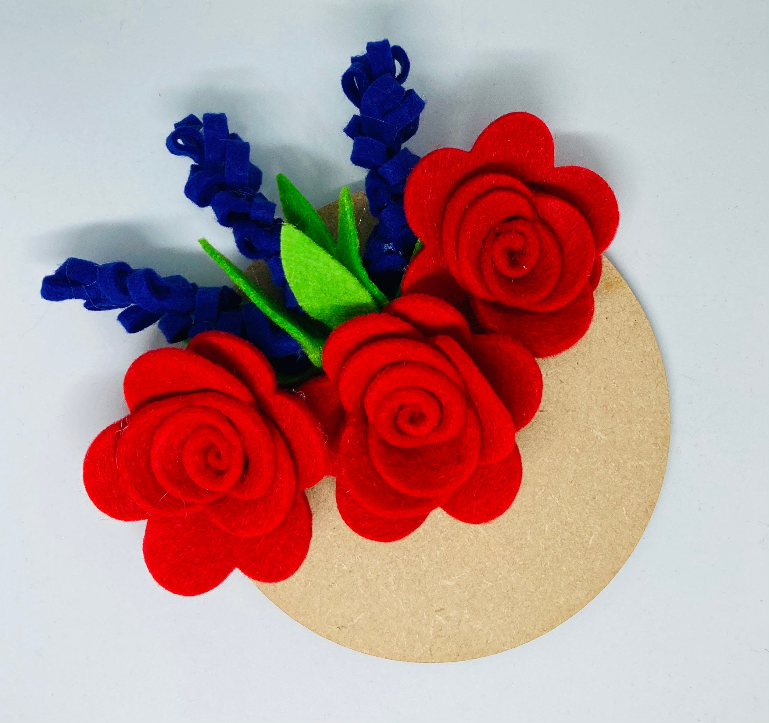 Felt Rose & Hyacinth Flower Plaque Kit, Make Your Own Valentine's Plaq ...